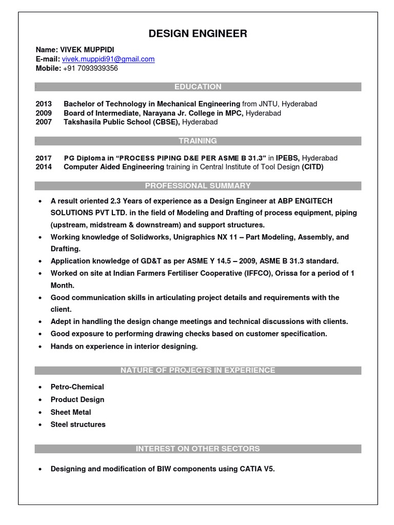 Design Engineer Format | PDF | Water Treatment | Engineering