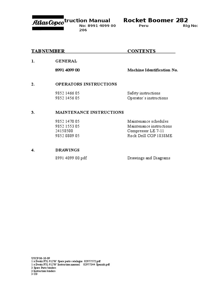 Instruction Manual: Rocket Boomer 282 | PDF