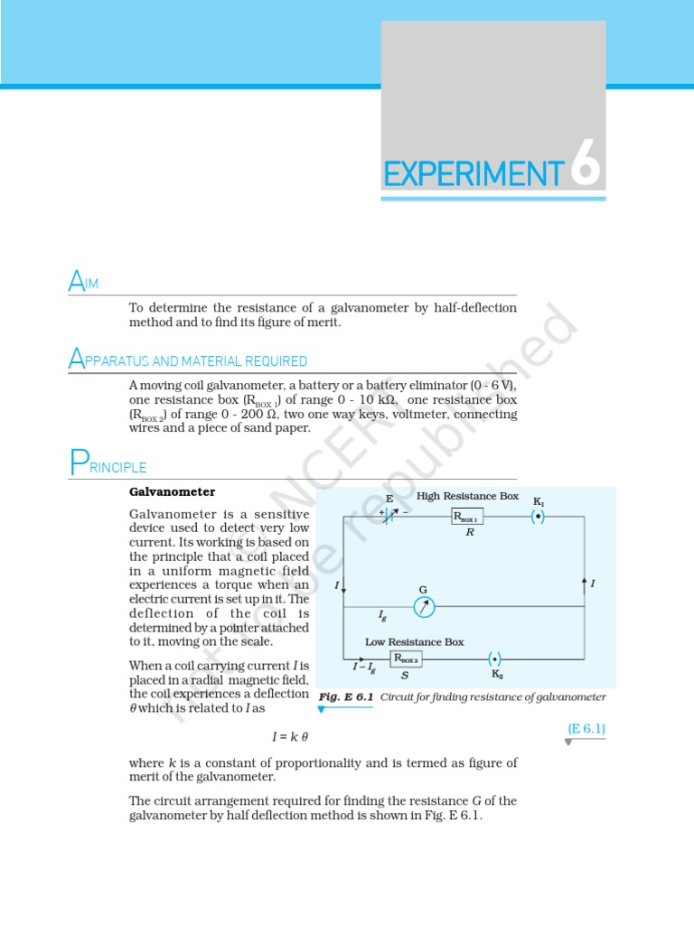 Experiment Experiment Experiment Experiment Experiment: Galvanometer | PDF | Voltage | Electronics