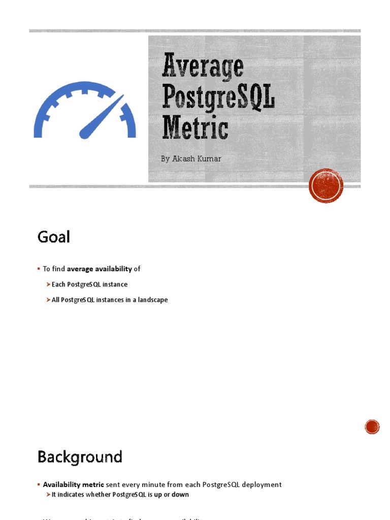 Average Availability of PostgreSQL Instances | PDF