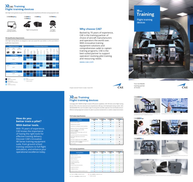 CAE 600XR FTD Sell Sheet WATS April 2018 Final PDF | PDF | Cockpit ...