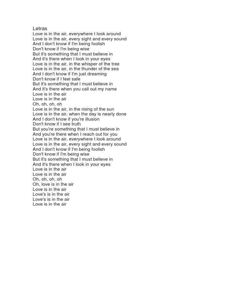 Love is in the Air Lyrics | PDF