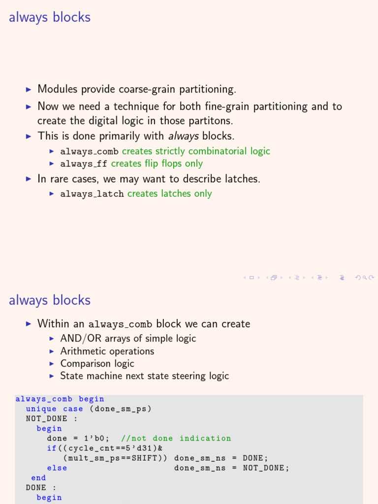 Always Blocks | PDF | Electronic Design | Electronic Engineering