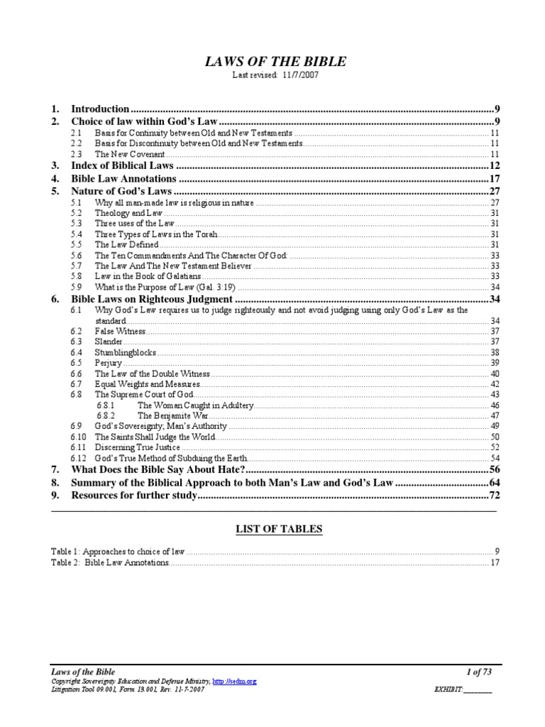 Laws of The Bible | PDF | United States Code | Torah