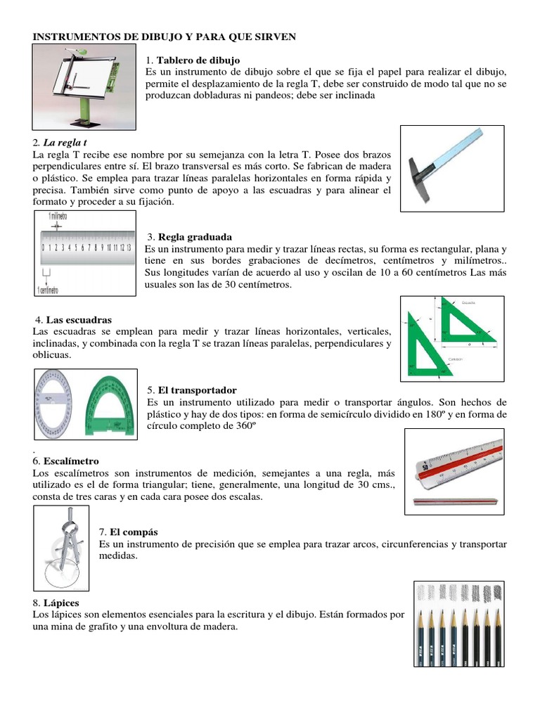 Instrumentos de Dibujo y para Que Sirven | PDF