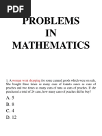 Basic Mathematics Sample Questions and Answers | PDF | Area | Pi