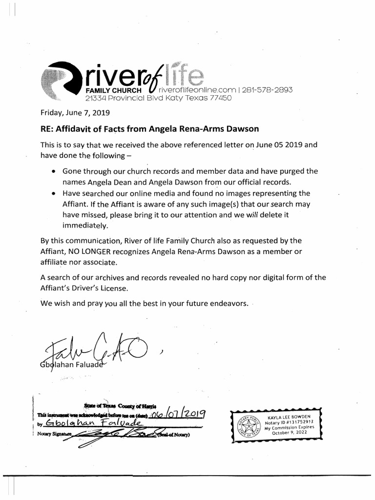 Response To Angela Rena-Arms Dawson PDF | PDF | Affidavit | Truth