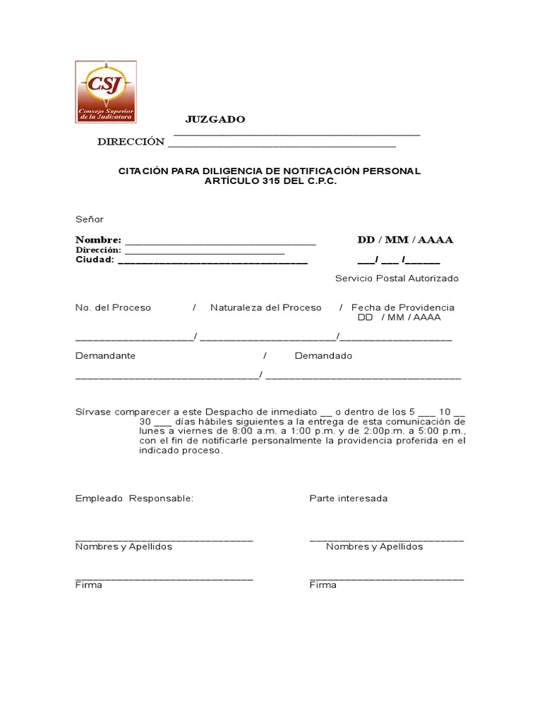 01 Formato-De-Notificacion Por Aviso | PDF | Gobierno | Enjuiciamiento