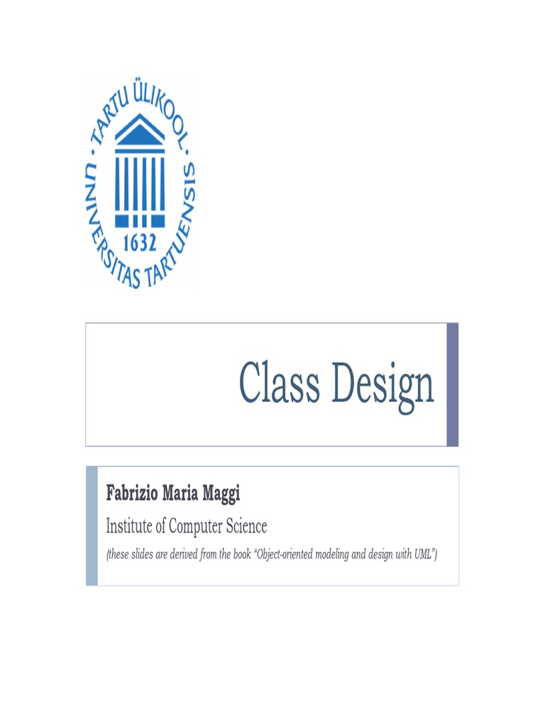 Class Design: Fabrizio Maria Maggi | PDF | Class (Computer Programming ...