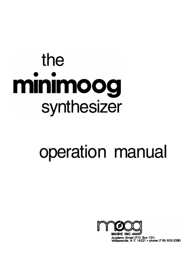 Moog MiniMoog Operation Manual | PDF | Synthesizer | Pitch (Music)