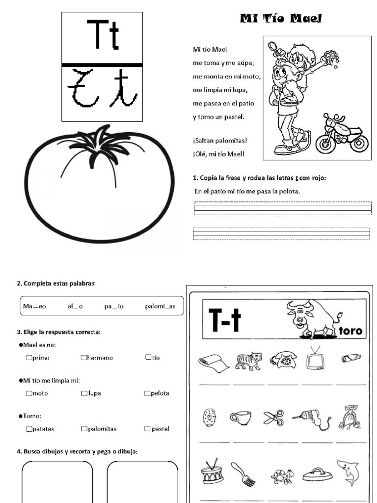 Actividades Letra T | PDF
