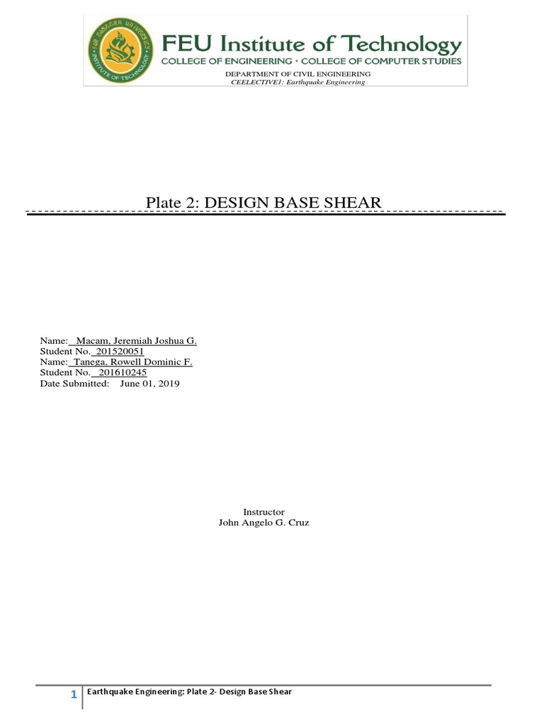 Earthquake Engineering: Design Base Shear | PDF