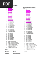 12 Ordinal Numbers List 1-100 | PDF