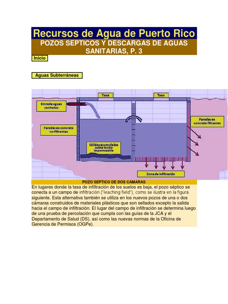 Normativas para Pozos Sépticos en Puerto Rico | PDF | Tanque séptico ...