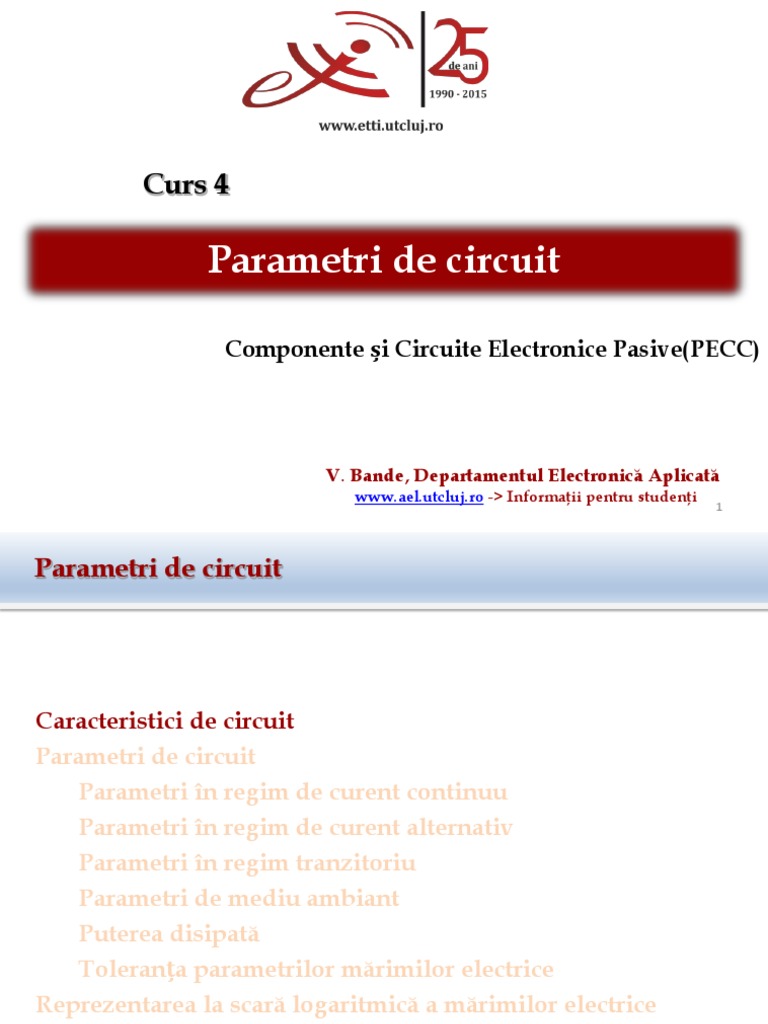 Curs 4 - Parametri - de - Circuit | PDF