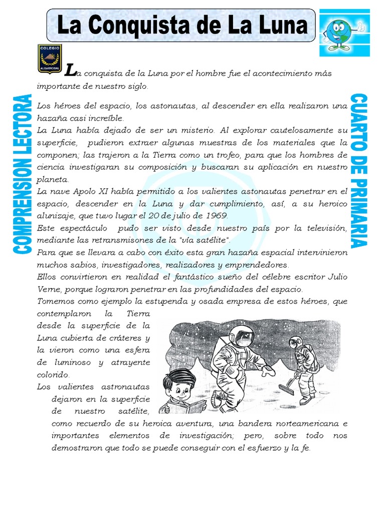 Ficha La Conquista de La Luna para Cuarto de Primaria | PDF | Luna ...