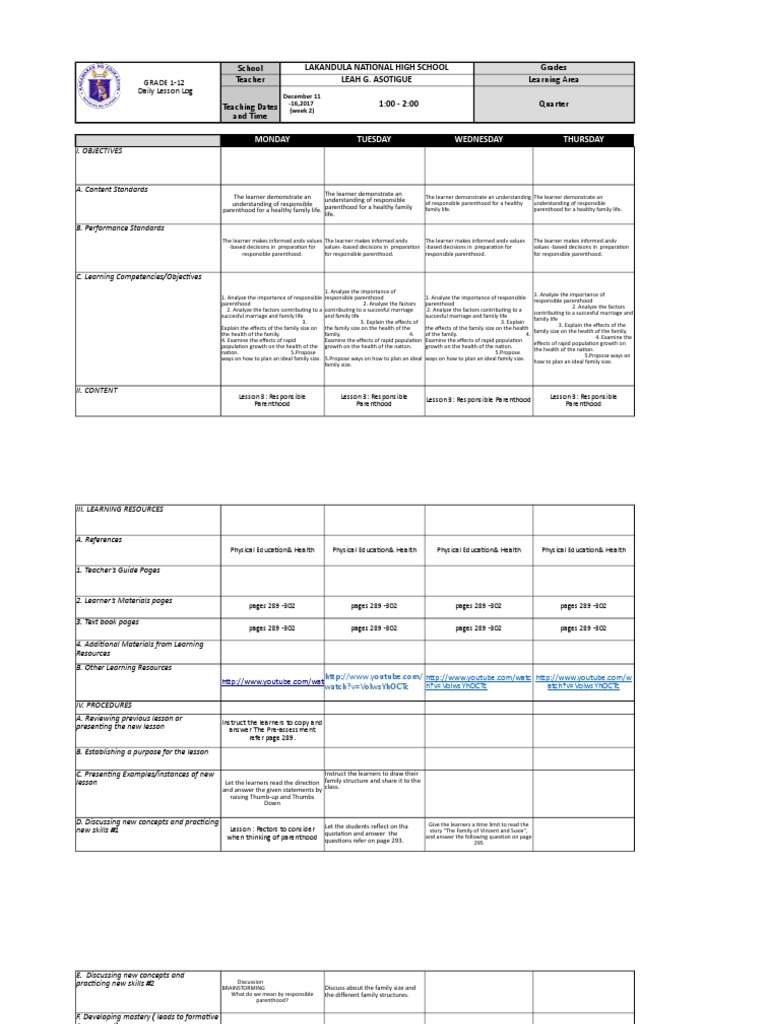 Detailed Lesson Plan in Grade 8 Mapeh Sports | PDF | Singing | Parenting