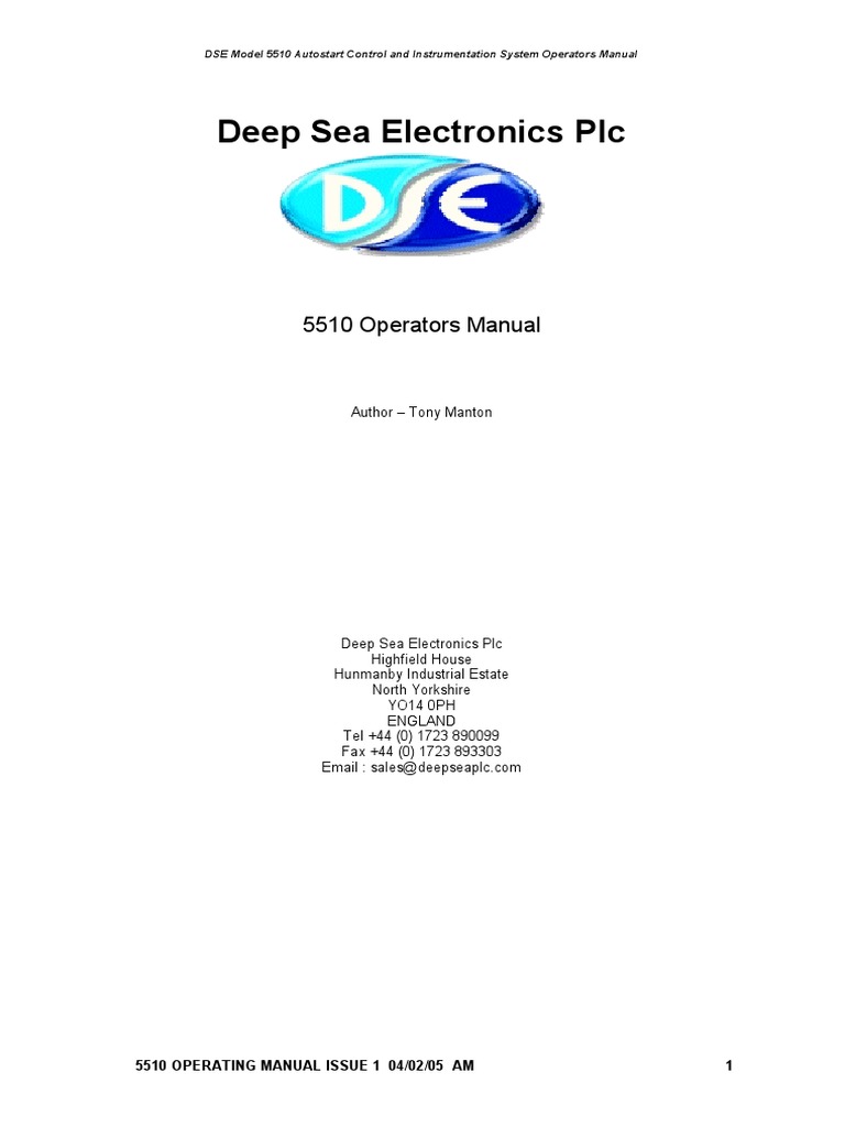 DEEP SEA DSE 5510 Operators Manual | PDF | Electrical Connector ...