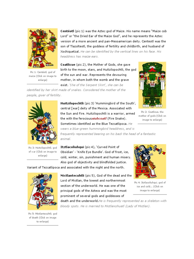 Dioses Aztecas | PDF | Aztec | Polytheism