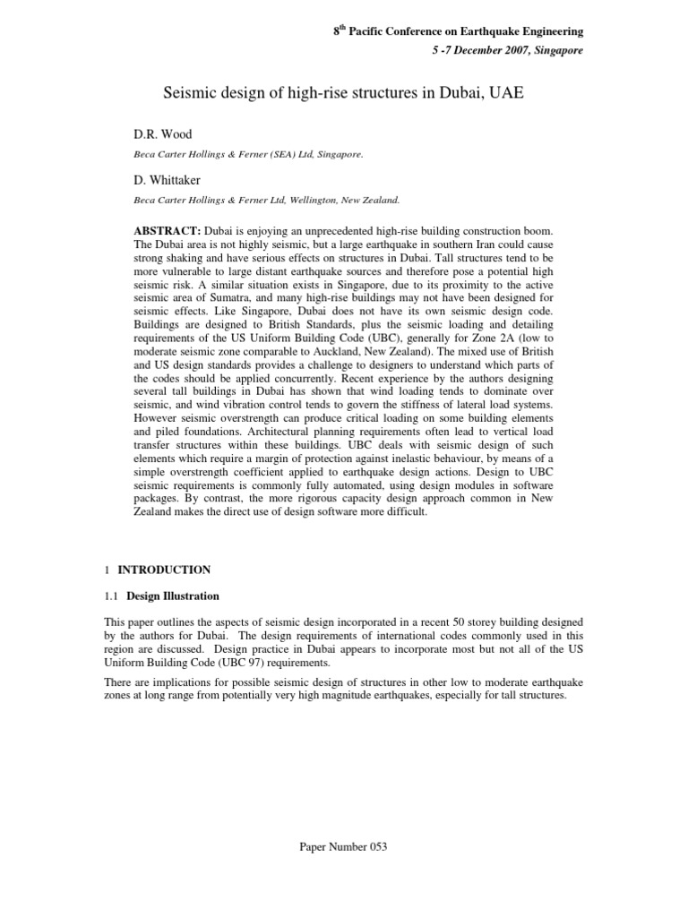 Dubai Seismic Design Paper | PDF | Moment Magnitude Scale | Earthquakes