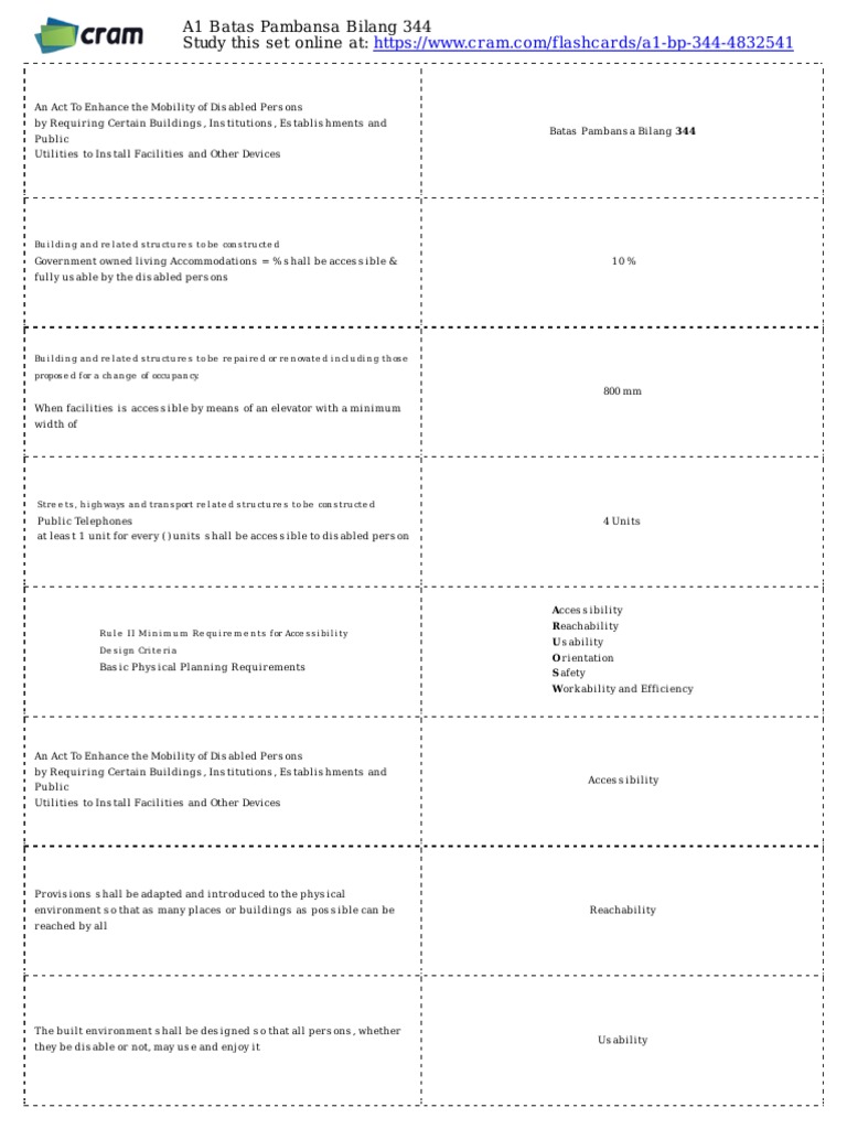 Accessibility Standards for Disabled Persons | PDF