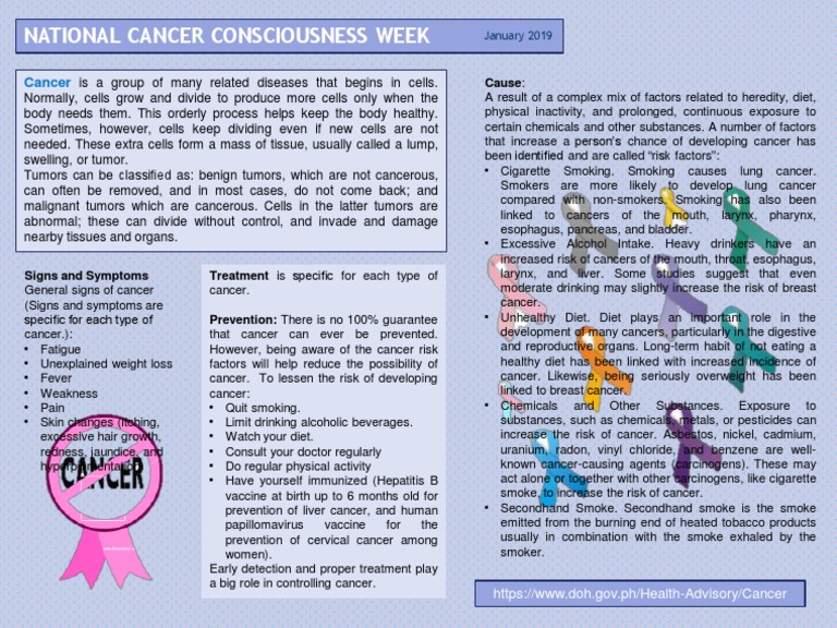National Cancer Consciousness Week | PDF | Neoplasms | Cancer