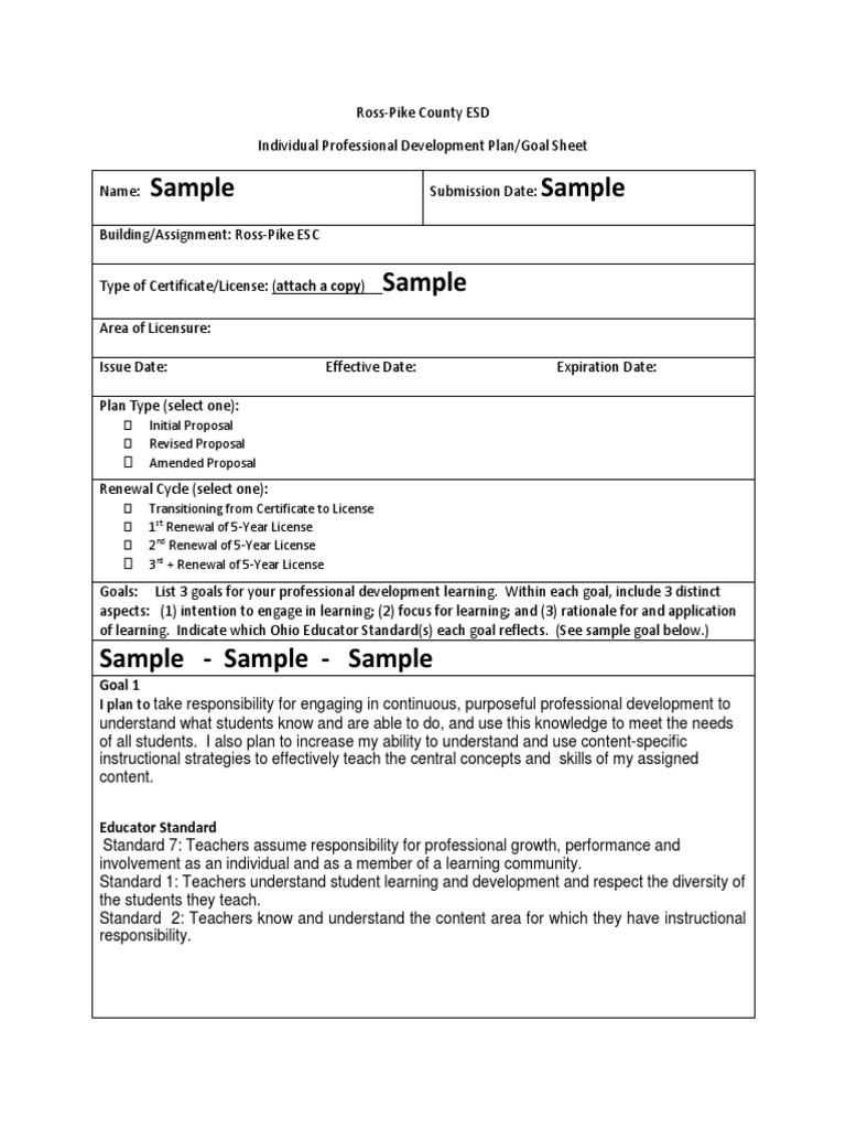 Sample IPDP | Educational Assessment | Teachers