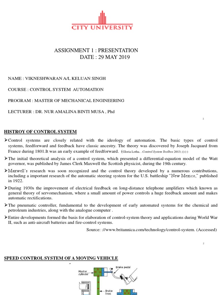 Control System Presentation | PDF | Control Theory | Control System