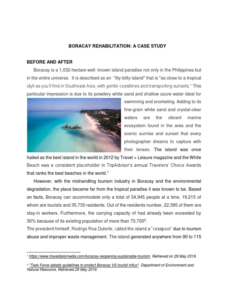 Boracay Rehabilitation: A Case Study | PDF | Sustainability | Tourism
