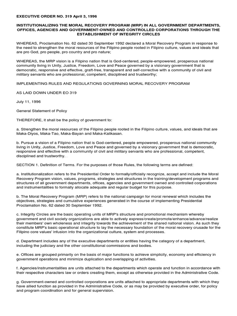 Moral Recovery Program | PDF | Corruption | Political Corruption