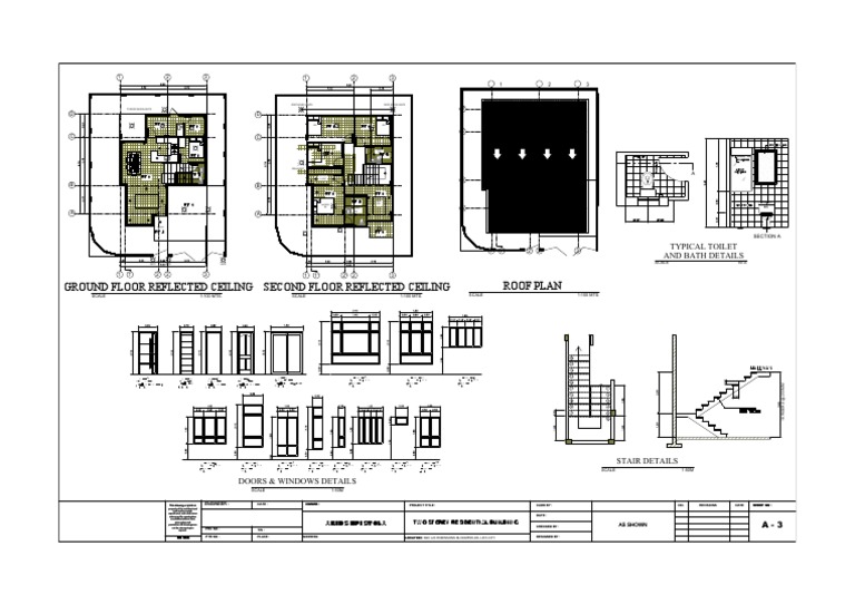 Ground Floor Reflected Ceiling Second Floor Reflected Ceiling Roof Plan ...