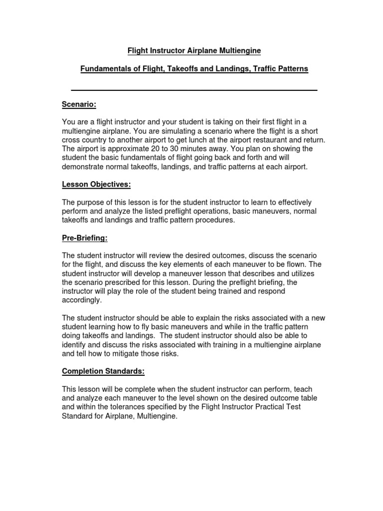 FI-AME-Fundamentals of Flight, Takeoffs and Landings, Traffic Patterns ...