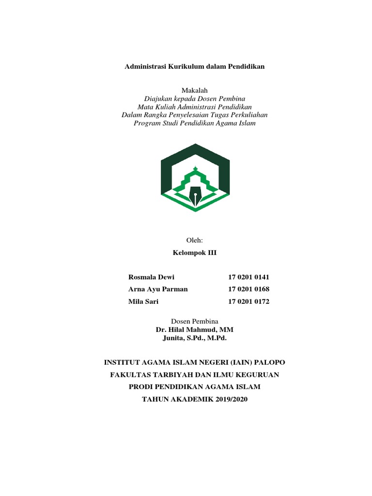 Administrasi Kurikulum Pendidikan | PDF
