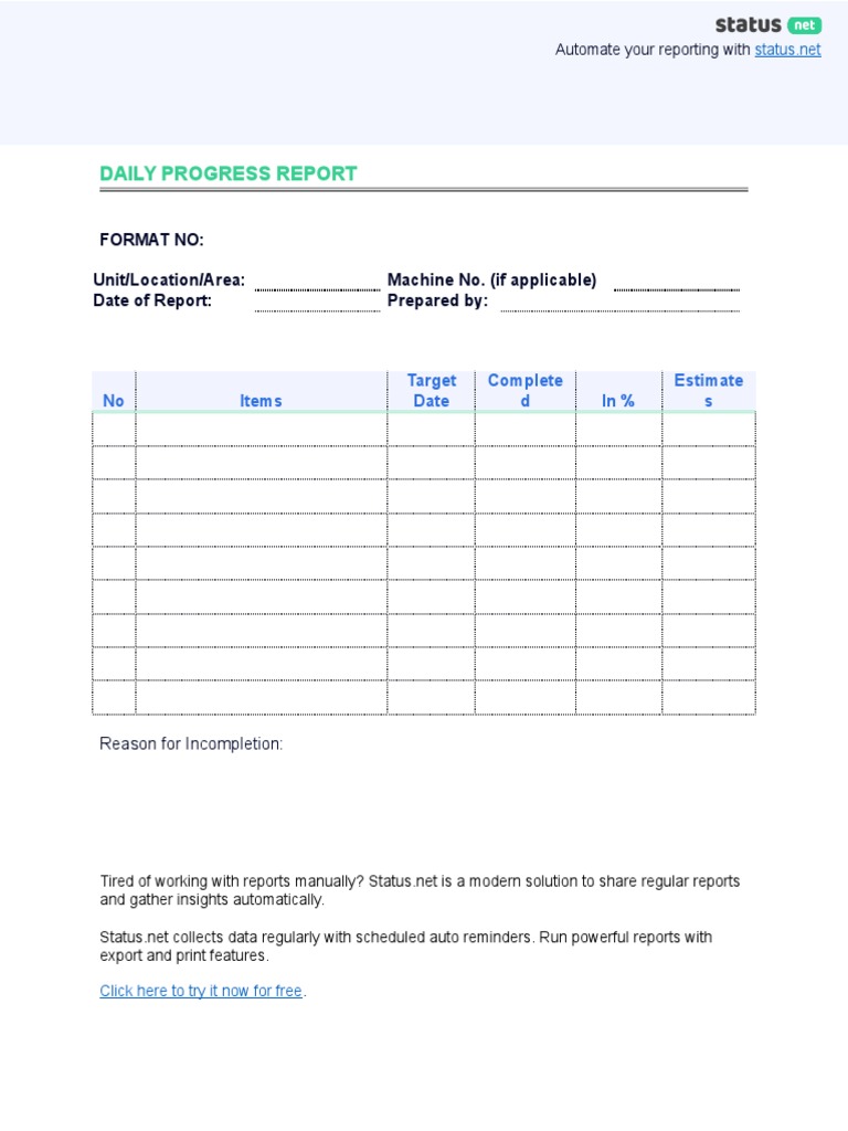 Automate reports with status.net | PDF