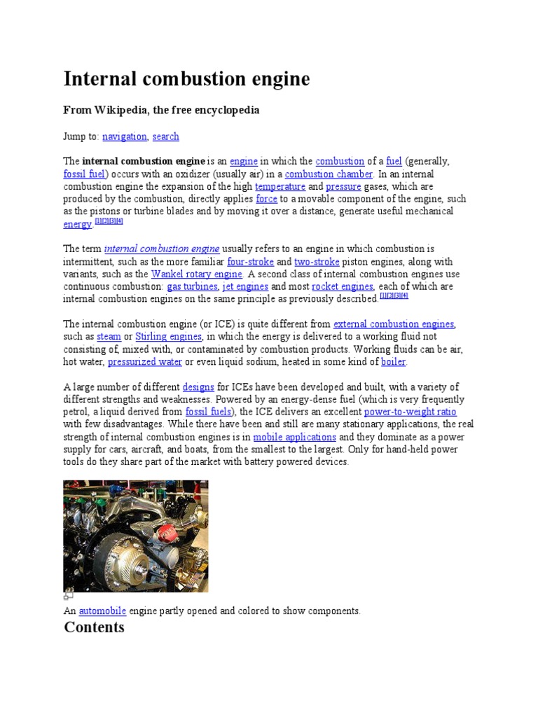 Internal Combustion Engine | PDF | Propulsion | Internal Combustion Engine