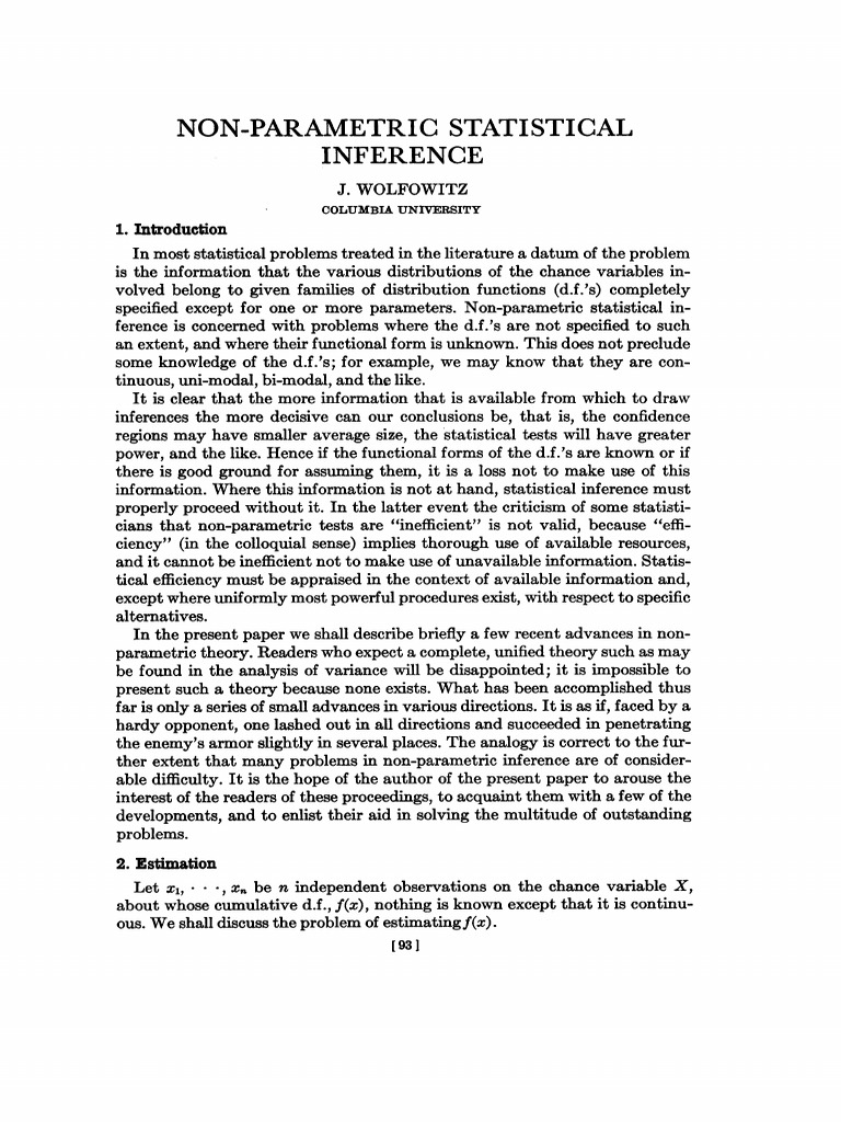 Non-Parametric Statistical Inference | PDF | Statistical Hypothesis ...