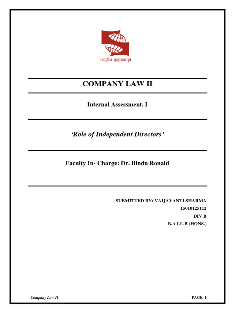 Role of Independent Directors | PDF | Board Of Directors | Corporate ...