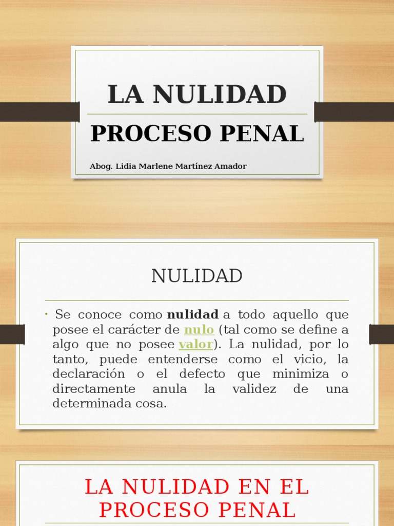 La Nulidad en El Proceso Penal | PDF | Procedimiento Criminal | Nulo (ley)