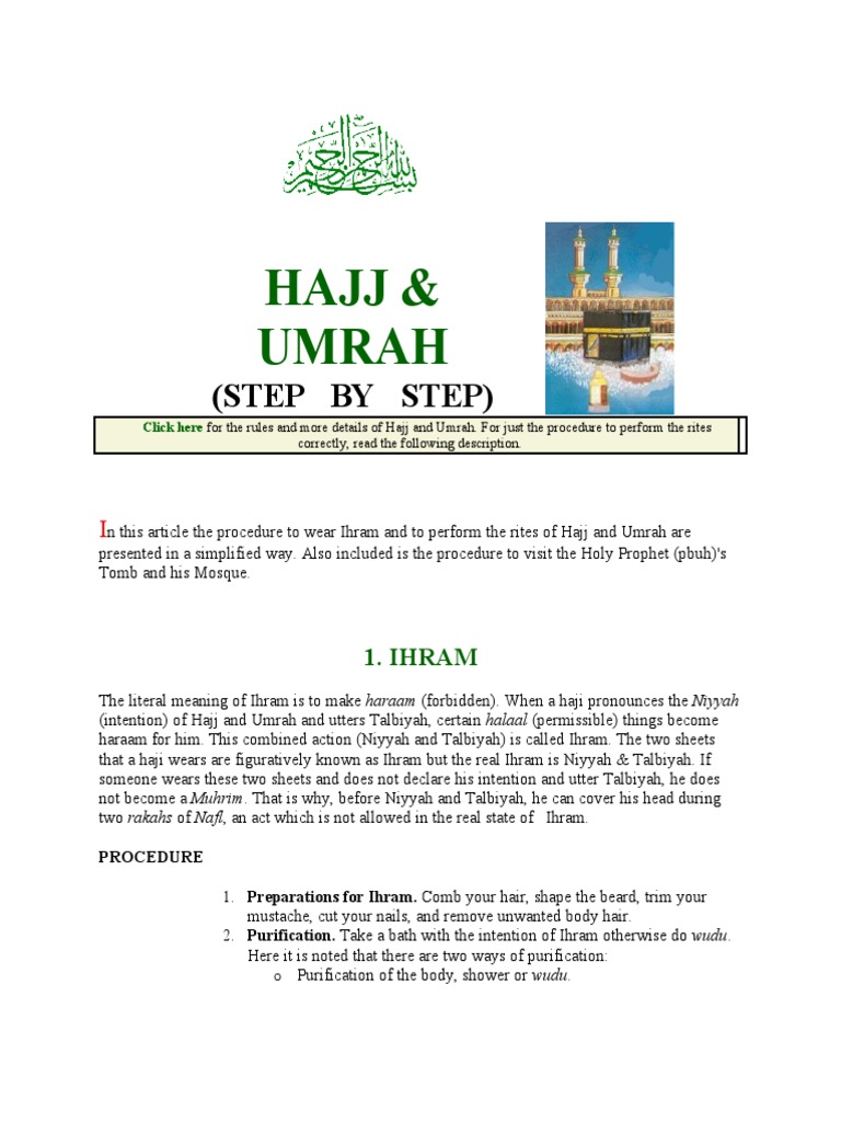 Hajj & Umrah Step by Step | PDF | Hajj | Pilgrimage
