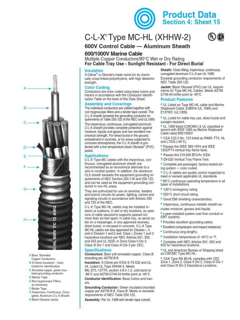 C-L-X® Type MC-HL (XHHW-2) | Electrical Conductor | Wire