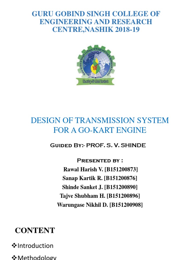 Go-Kart Transmission System Design | PDF | Transmission (Mechanics) | Axle