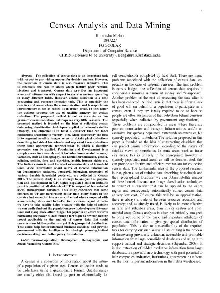 Census Analysis and Data Mining | PDF | Census | Data Mining