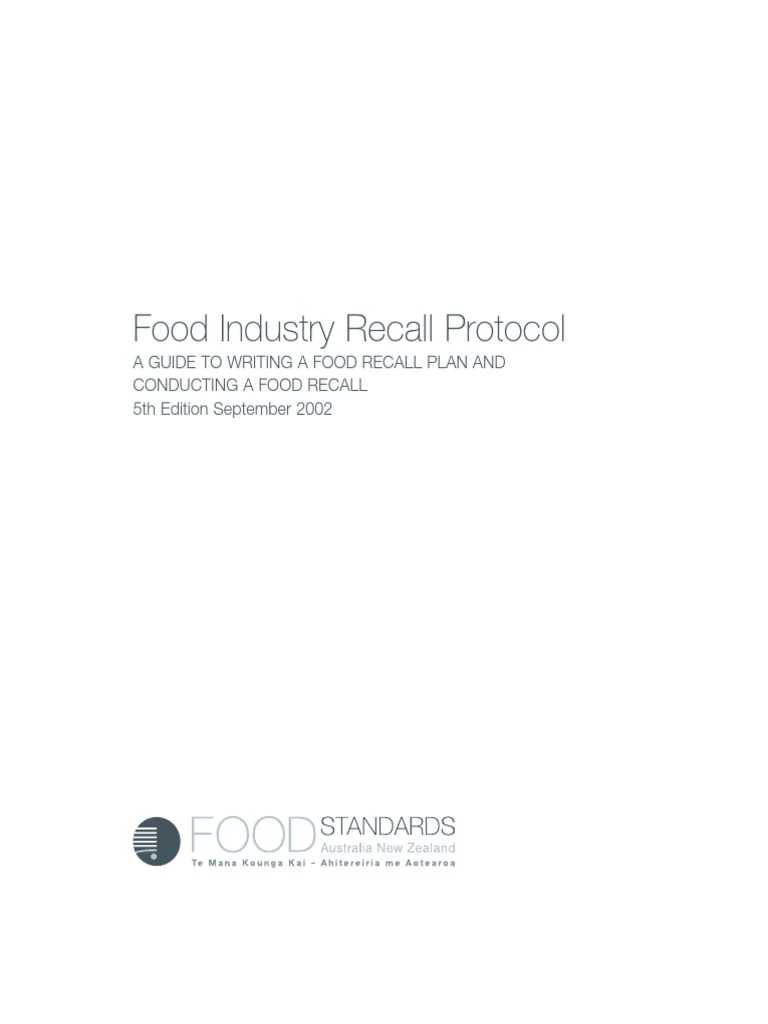 Food Industry Recall Protocol | PDF | Food Safety | Foods