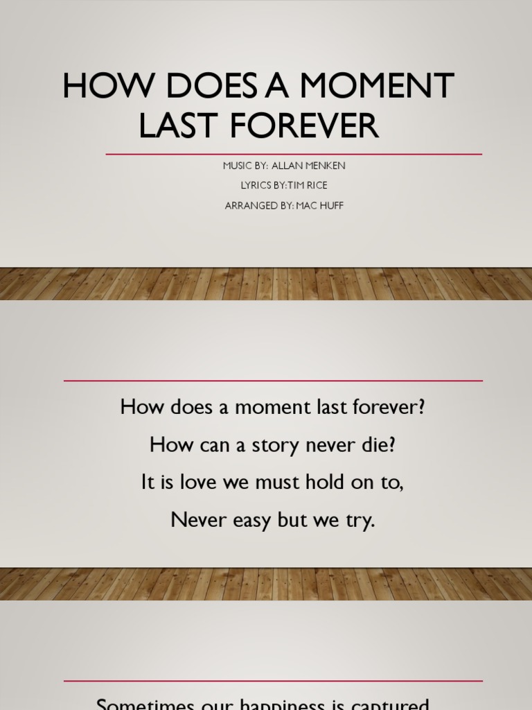How Does A Moment Last Forever | PDF