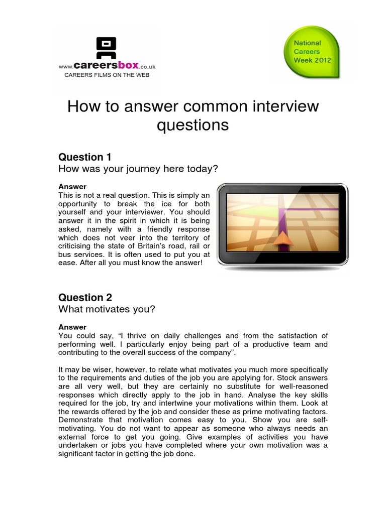 Common Interview Questions | PDF | Motivation | Motivational