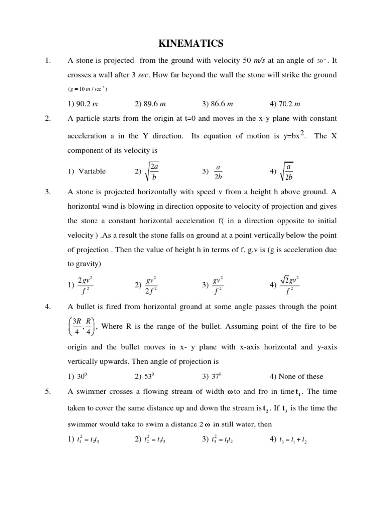 KINEMATICS | PDF | Acceleration | Kinematics