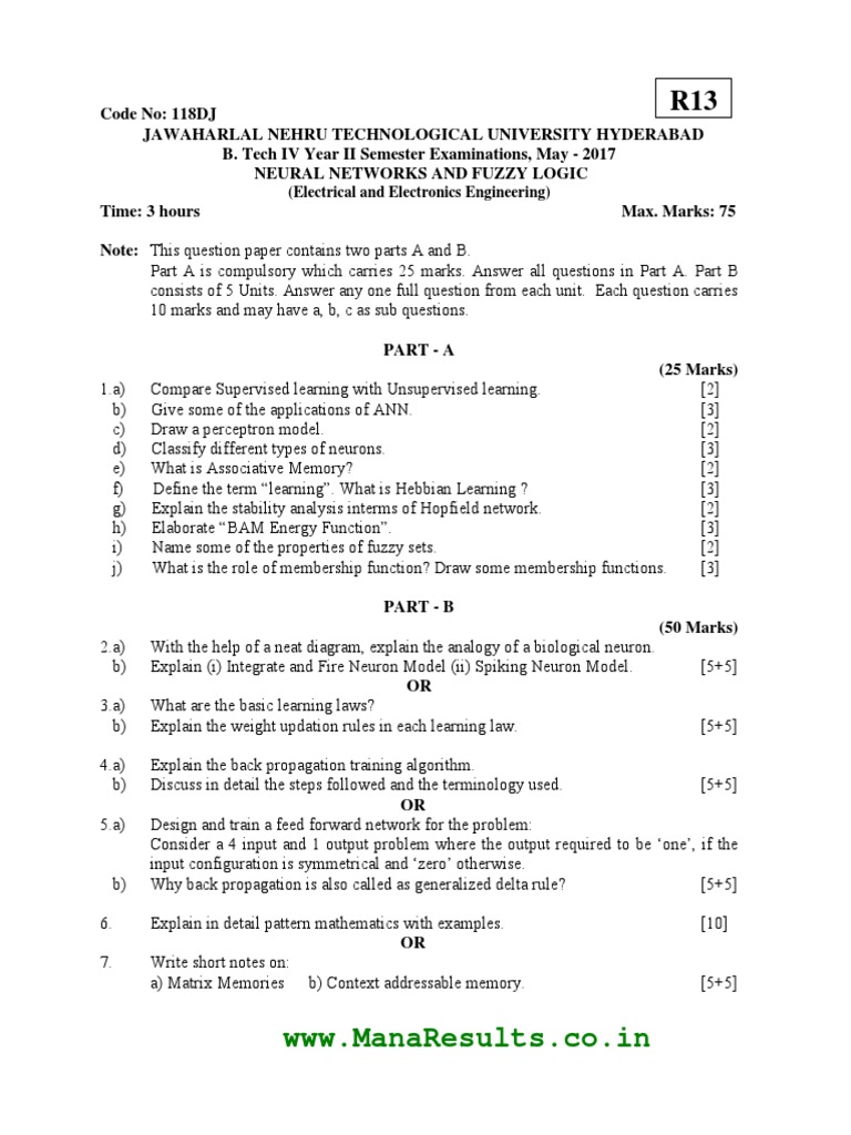 NNFL Question Paper | PDF | Artificial Neural Network | Cybernetics