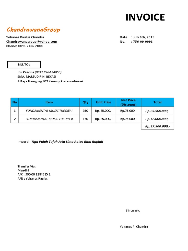 Invoice Buku | PDF