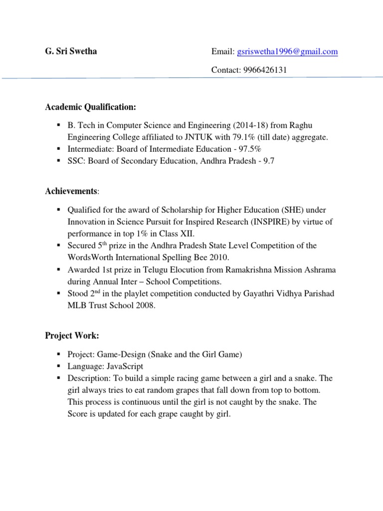 Swetha Resume | PDF | Databases | Computing
