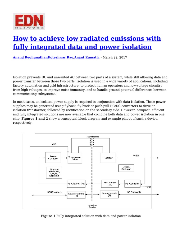 Low EMI For Power Isolation | PDF | Capacitor | Transformer